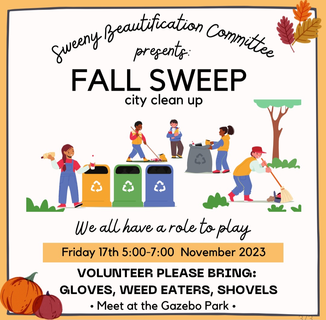 Sweeny Beautification Committee Fall Sweep - Keep Texas Beautiful